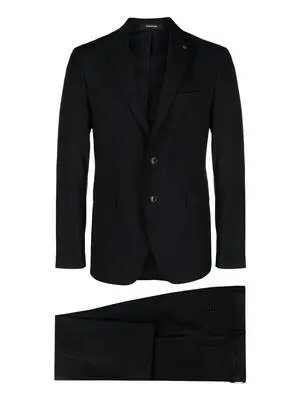 Tagliatore Single-breasted Virgin Wool Suit - Blue