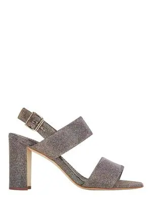 Manolo Blahnik Lurex Detail Block-heel Sandals - Grey
