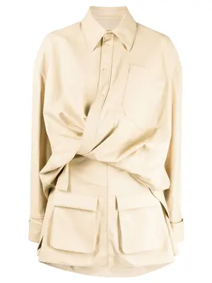 JNBY Panelled Shirtdress With Gathered Detail - Neutrals