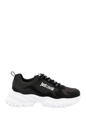 Just Cavalli Logo-print Lace-up Sneakers - Black