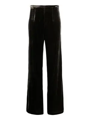 Le Kasha High-waisted Velvet Effect Flared Trousers - Brown