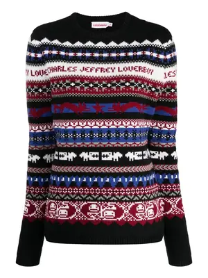 CHARLES JEFFREY Fair Isle-knit Crew-neck Jumper - Multicolour