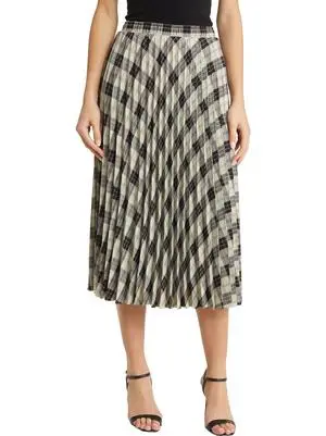 NIKKI LUND Robin Pleated Midi Skirt - Black