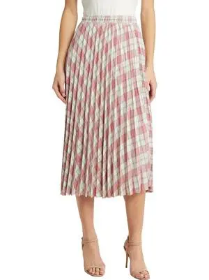 NIKKI LUND Robin Pleated Midi Skirt - Pink