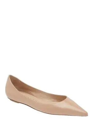 STUART WEITZMAN Emilia Pointed-toe Flat - Adobe