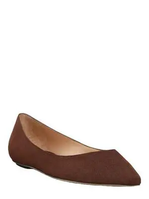 STUART WEITZMAN Stuart Weitzman Emilia Pointed-Toe Flat Walnut