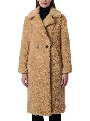 Bernardo Faux Shearling Double Breasted Longline Coat - Gingerroot