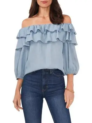 CHAUS Chaus Ruffle Off-The-Shoulder Top