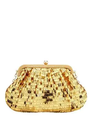 Nina Nina June Sequin Frame Clutch Gold