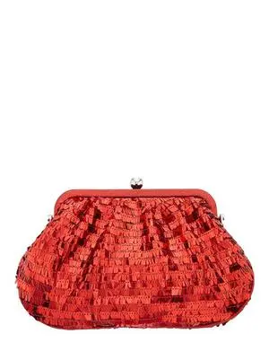 Nina Nina June Sequin Frame Clutch Red
