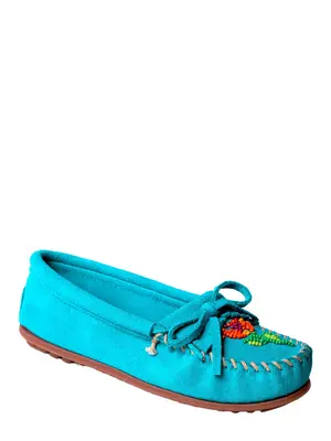 Minnetonka Minnetonka Ziigwan Waabigwan Driving Slipper Turquoise
