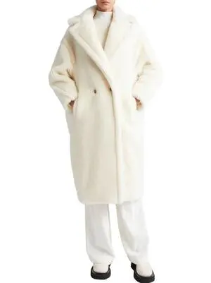 Max Mara Tedgirl Oversized Double-breasted Alpaca Blend Coat - White