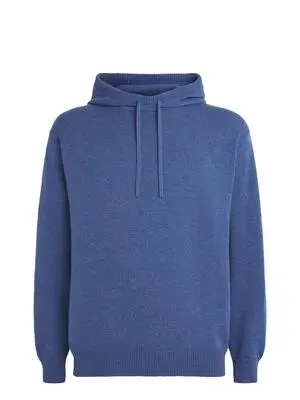 Harrods Harrods Cashmere Hoodie Blue