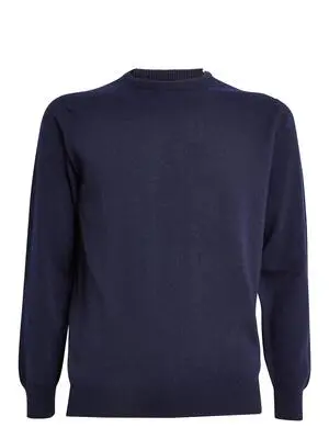 Harrods Cashmere Crew-neck Sweater - Navy