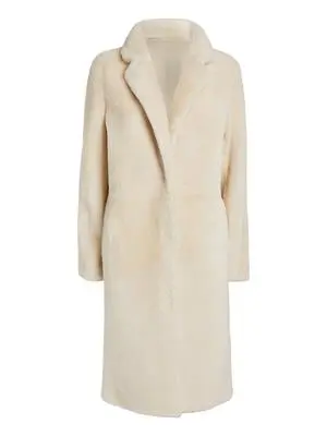 YVES SALOMON Shearling Reversible Coat - White