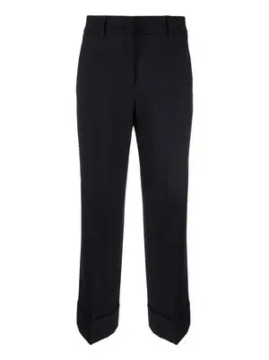 Incotex Pressed-crease Cotton-blend Tailored Trousers - Blue