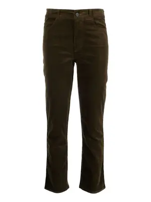 Paige Logo-patch Corduroy Trousers - Green