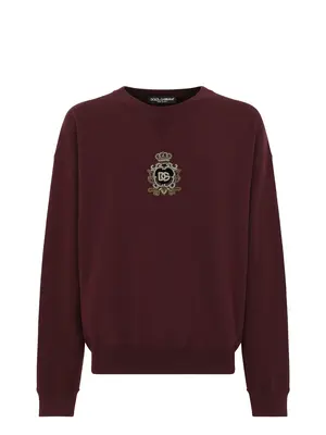 Dolce & Gabbana Logo-appliqué Virgin Wool-cashmere Sweatshirt - Red