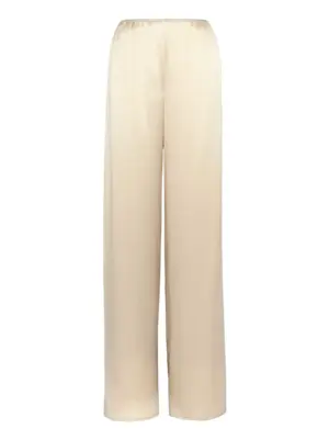 FERRAGAMO Satin-finish Wide-leg Trousers - Neutrals