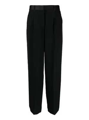 Dkny Pleat-detail Wide-leg Trousers - Black