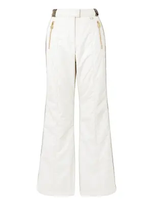 Balmain Canvas Jacquard-trimmed Flared Ski Pants - Ivory