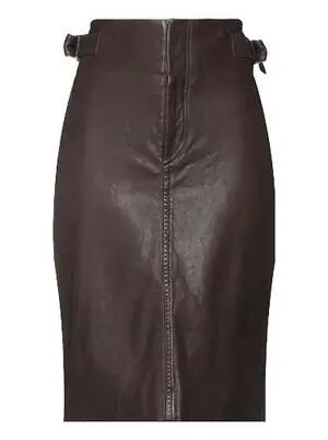 MARANT ETOILE Midi Lambskin Pencil Skirt - Brown