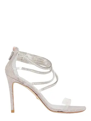 STUART WEITZMAN Super Glam 100 Embellished Sandals - Baby Pink