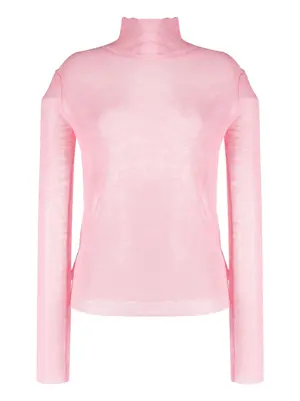 JIL SANDER Jil Sander Semi-Sheer Logo-Patch Jumper