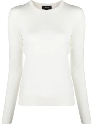 Theory Long-sleeve Wool Jumper - White