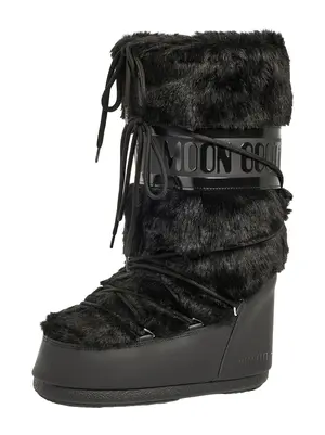 Moon Boot Icon Faux Fur Boots Black
