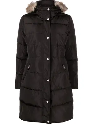 Ralph Lauren Faux-fur Trim Quilted Coat - Black
