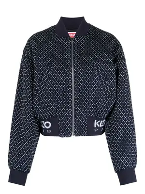 Kenzo Sashiko Stitch Embroidered Bomber Jacket - Blue