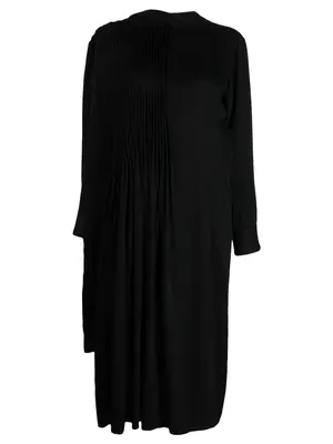Yohji Yamamoto Draped Asymmetric Midi Dress - Black
