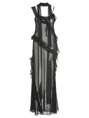 SIEDRES Monica Ruffled Maxi Dress - Black