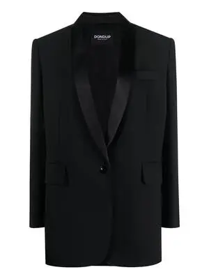 DONDUP Single-breasted Virgin Wool-blend Jacket - Black