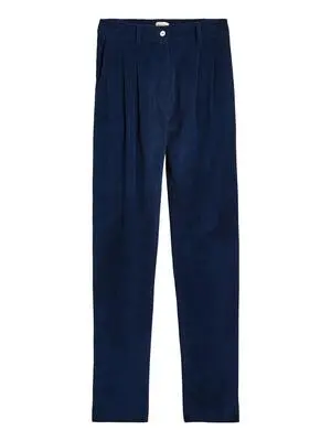 Madewell Donni Corduroy Pleated Trousers - Navy