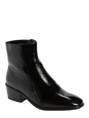 Naot Goodie Zip Ankle Boots - Black Crinkle Patent Leather