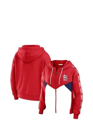WEAR BY ERIN ANDREWS St. Louis Cardinals Color Block Full-zip Hoodie - Red
