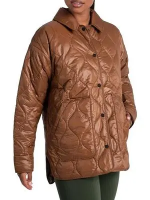 LOLE Lole Quilted Water Repellent Nylon Shacket Black Walnut