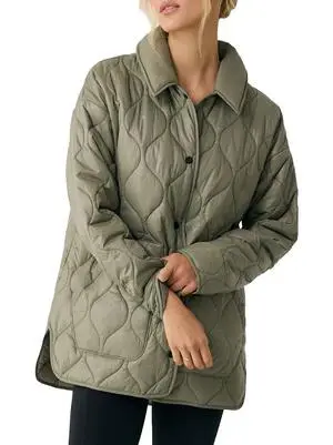 LOLE Lole Quilted Water Repellent Nylon Shacket Hazel