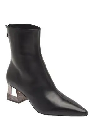 KOKO + PALENKI Leather Booties With Translucent Heel - Black Leather