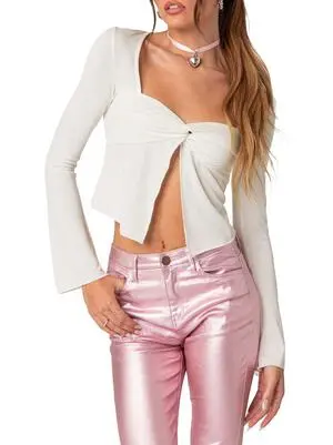 EDIKTED Maxine Twist Split Front Top - White