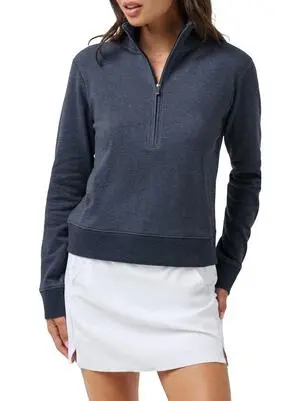 Travis Mathew TravisMathew Cloud Half Zip Pullover Heather Navy Blazer