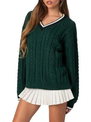 EDIKTED EDIKTED Amoret Oversize Cable Sweater