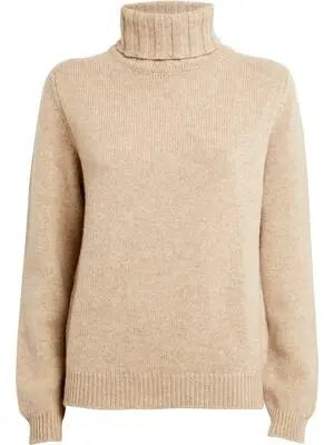 Harrods Cashmere Rollneck Sweater Beige