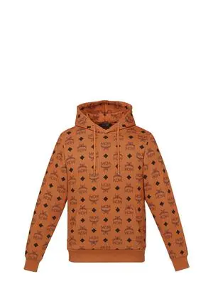Mcm Maxi Monogram Print Hoodie - Cognac