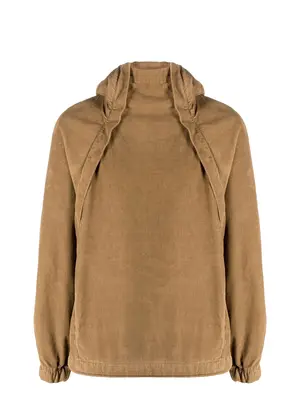 RANRA Side-zip Corduroy Hoodie - Brown