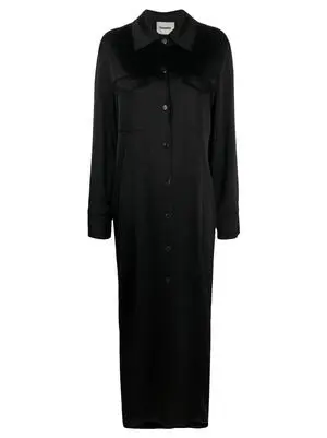 Nanushka Joann Satin Shirtdress - Black
