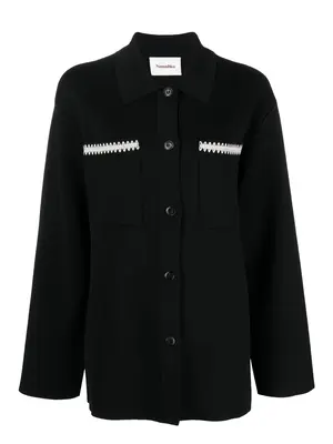 Nanushka Silvia Crochet-trim Shirt - Black