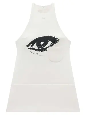 COURREGES Graphic-print Mini Dress - White